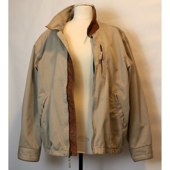 Orvis | Jackets & Coats | Orvis Canvas And Leather Bomber Jacket Mens ...